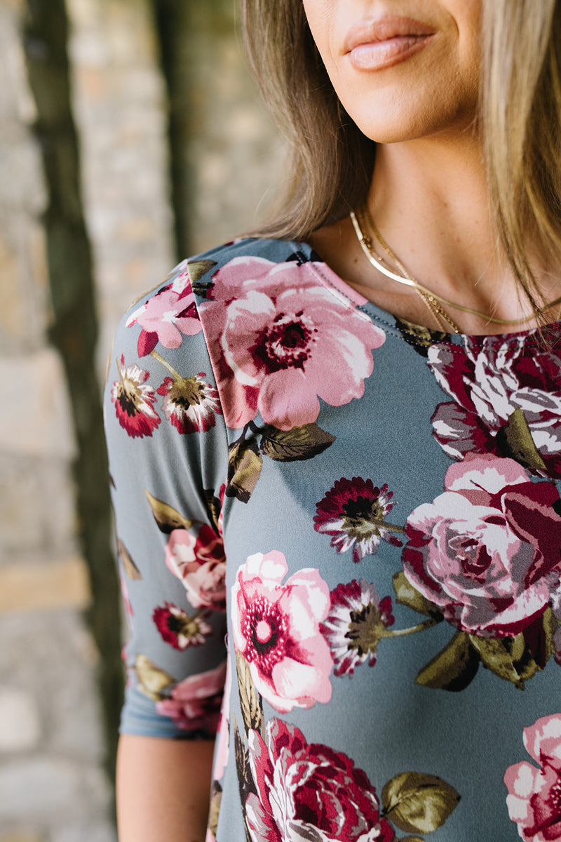 Jessi Dress Stone Floral – london bridges clothing