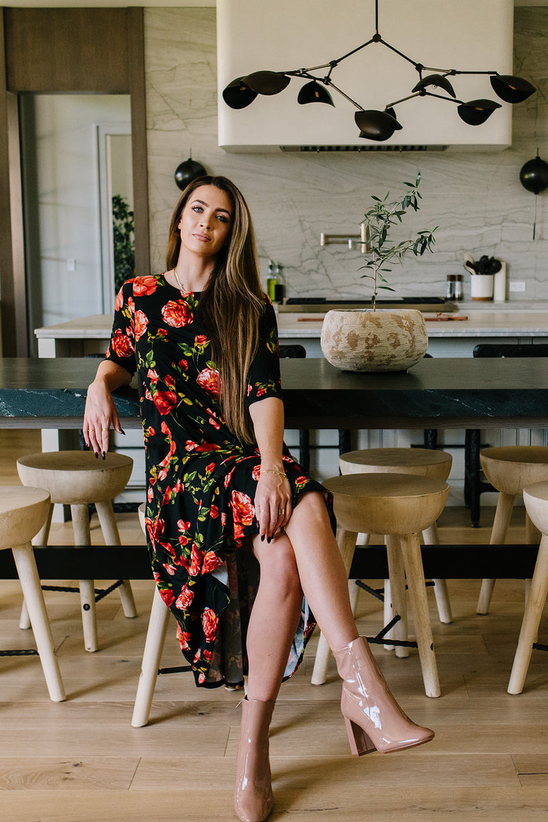 Jessi Dress Black Sunset Rose – london bridges clothing